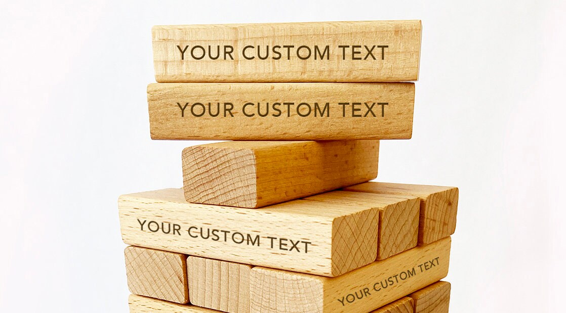 Custom Logo Jenga Set Corporate Gift Personalized Custom | Etsy