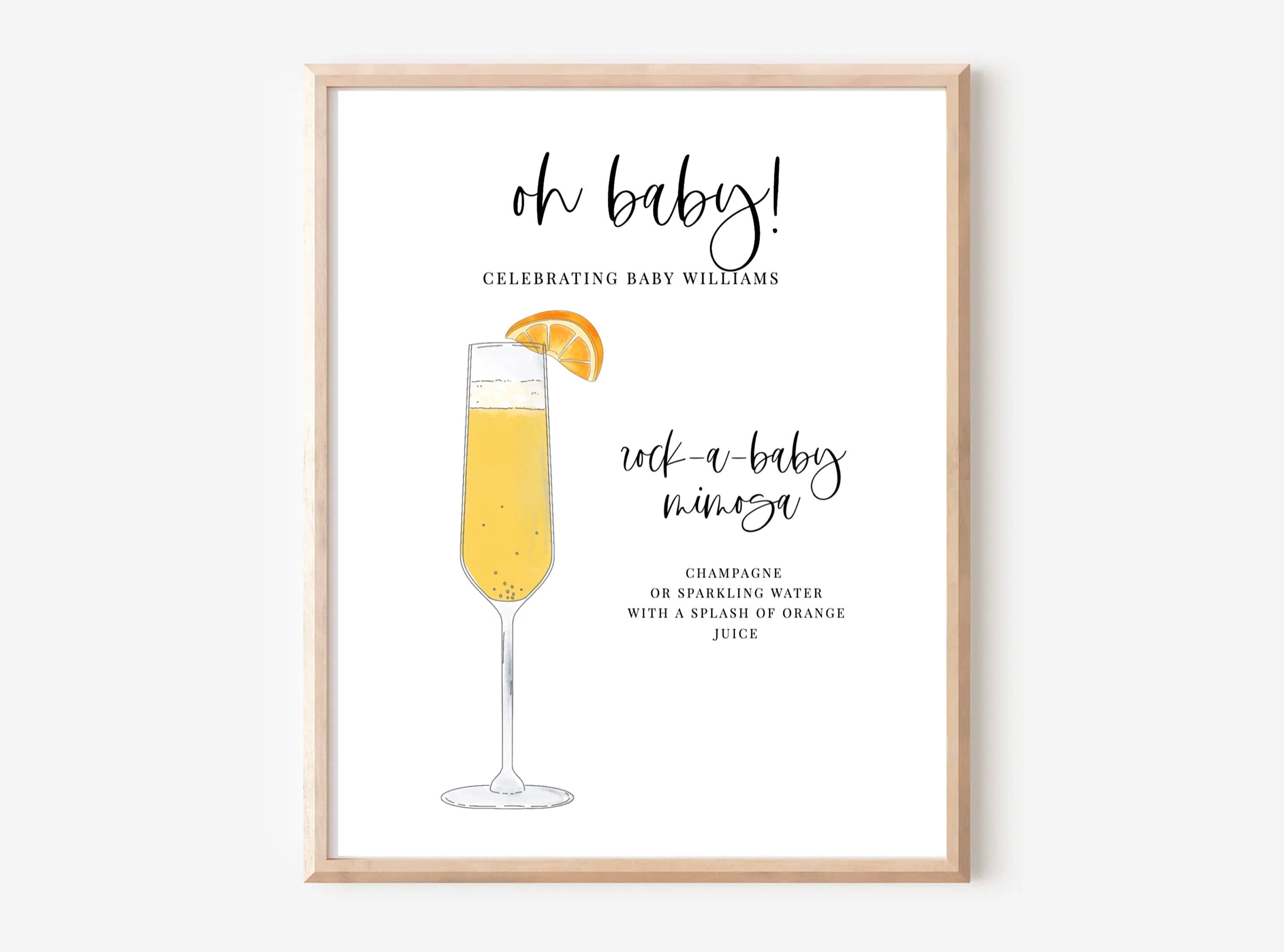 CUSTOM Baby Shower Drink Sign Printable Signature Drink Sign - Etsy