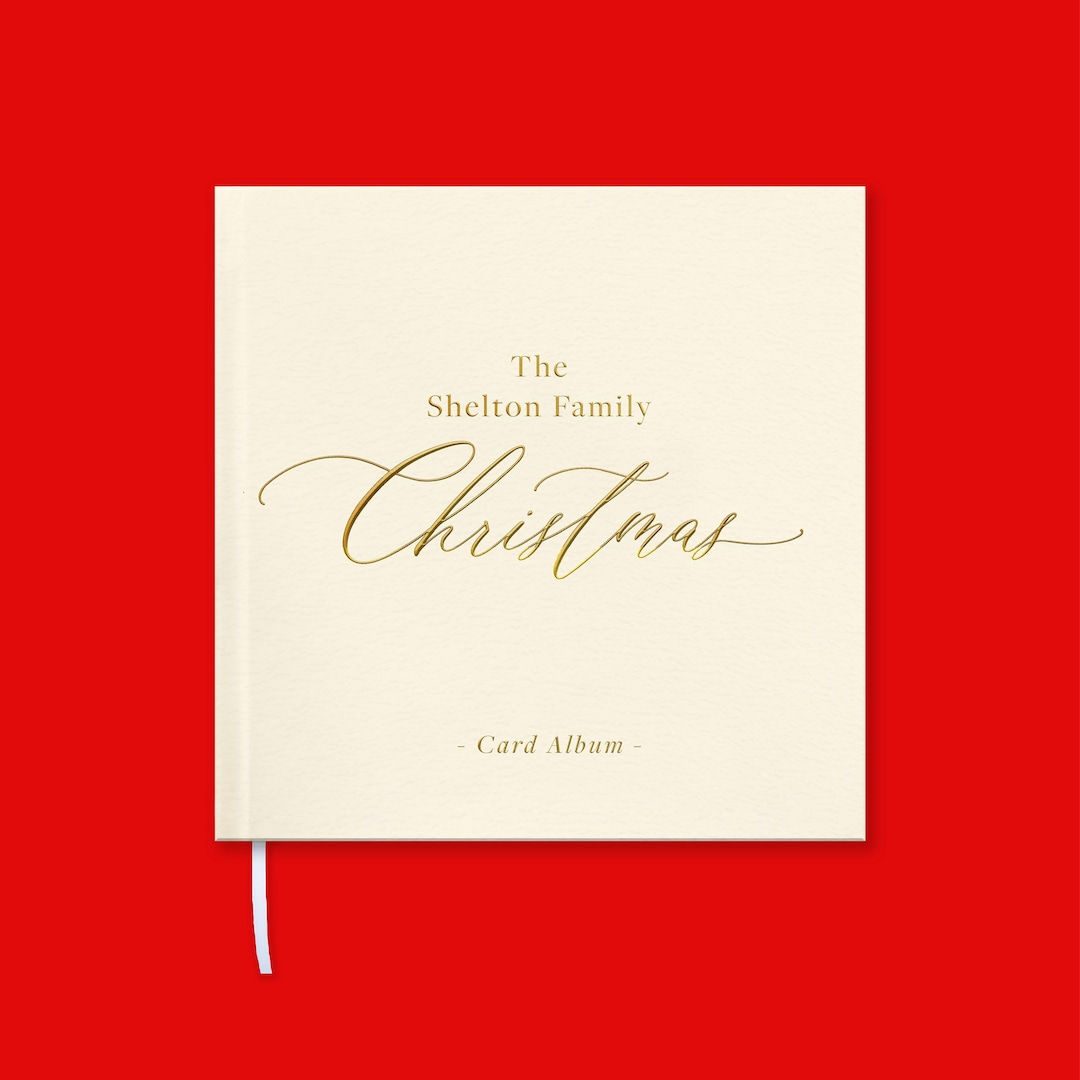 Christmas Card Album, Personalized Christmas Memory Book, Custom ...