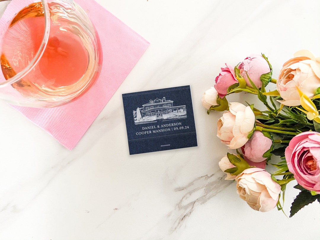 Foiled Wedding Matchbooks | Custom Venue Wedding Matches, Match Book ...