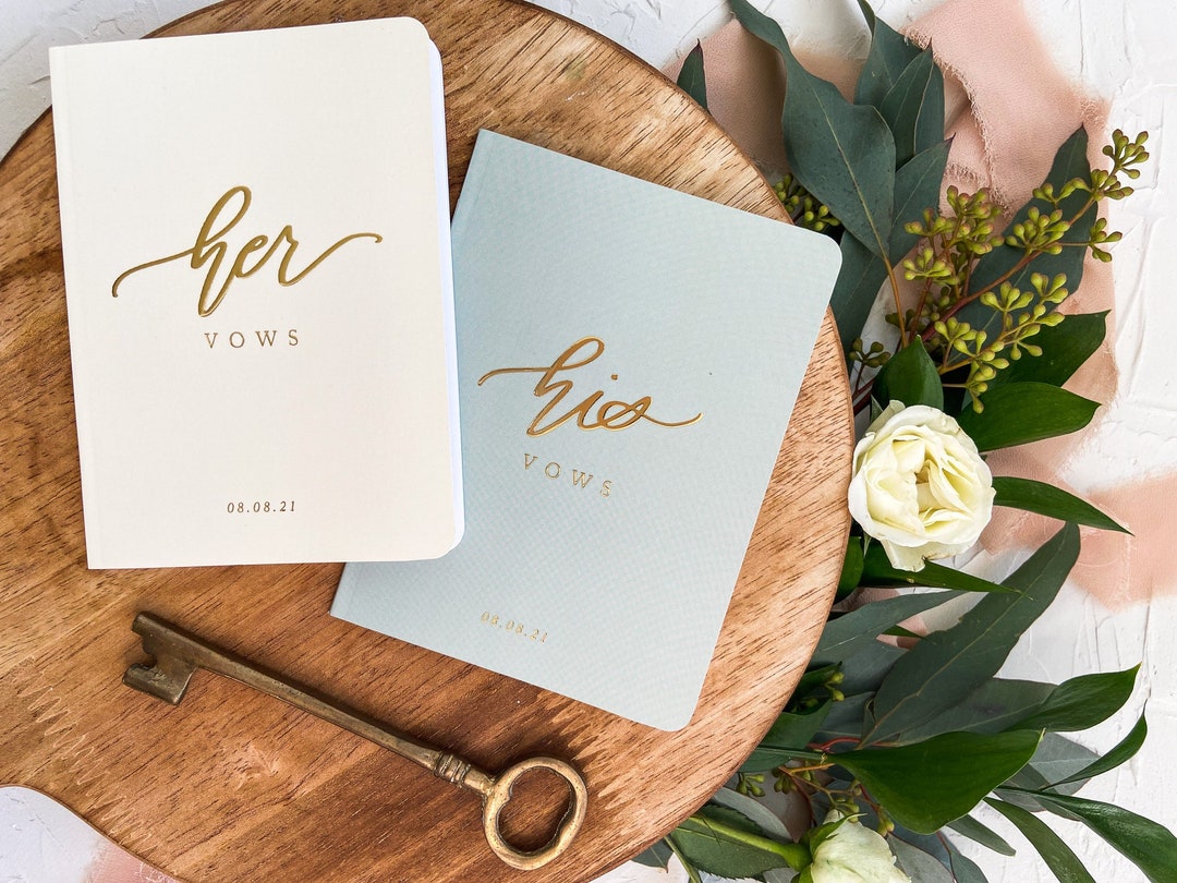 Personalized Wedding Vow Books: His and Hers Calligraphy Set - Etsy