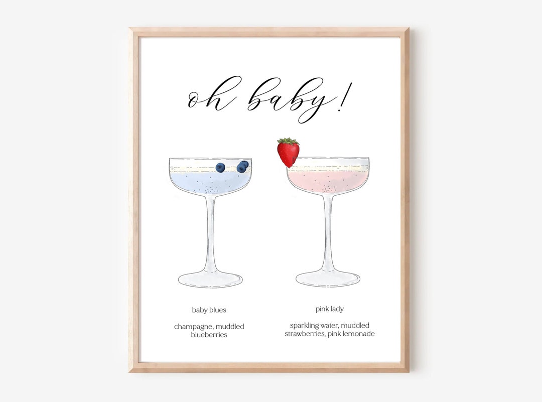 CUSTOM Baby Shower Drink Sign Printable Signature Drink Sign | Editable ...