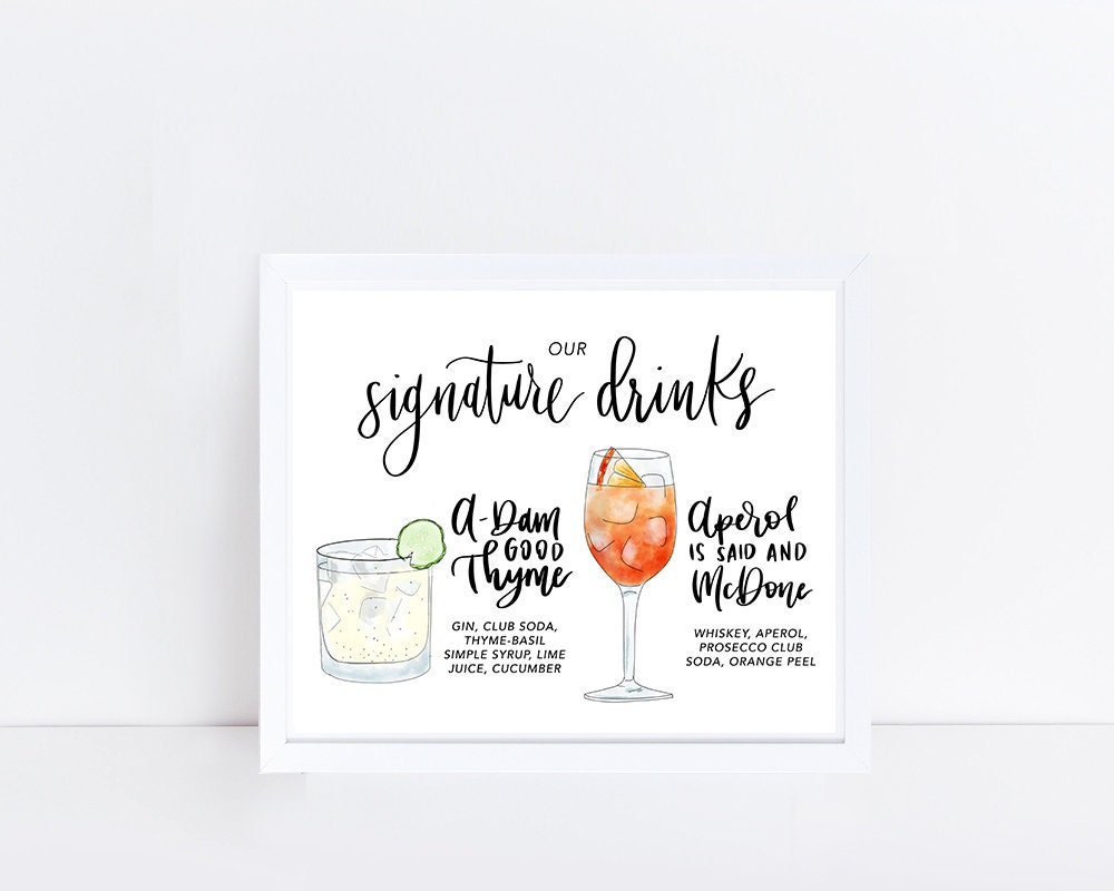 Signature Drink Sign — Ivory & Sage Co