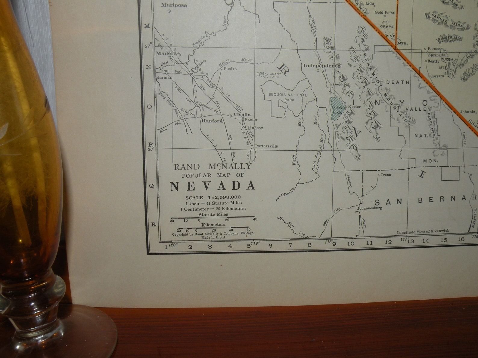 Map of Nevada 1940 WWII Era Map Original Detailed Map of | Etsy