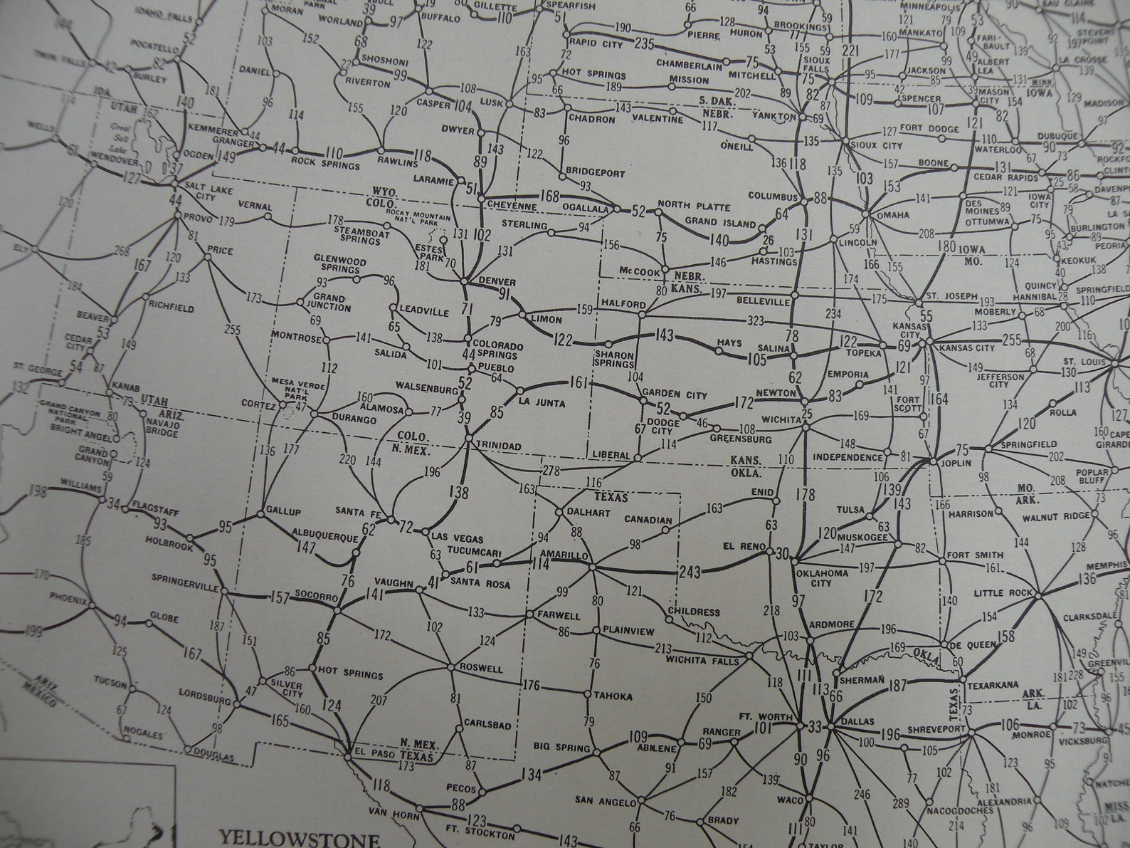 Old Map of Highways 1940 Historical Print of Roads WWII Era | Etsy