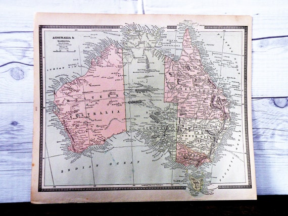 Australia Antique Map 1884 Cool Old Map of Australia Vintage | Etsy