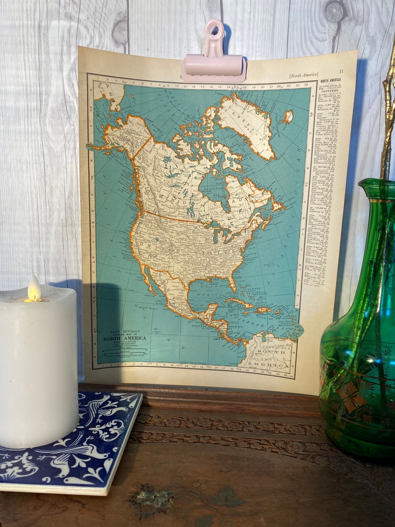 North America Map 1937 Cool Old Map of North America | Etsy