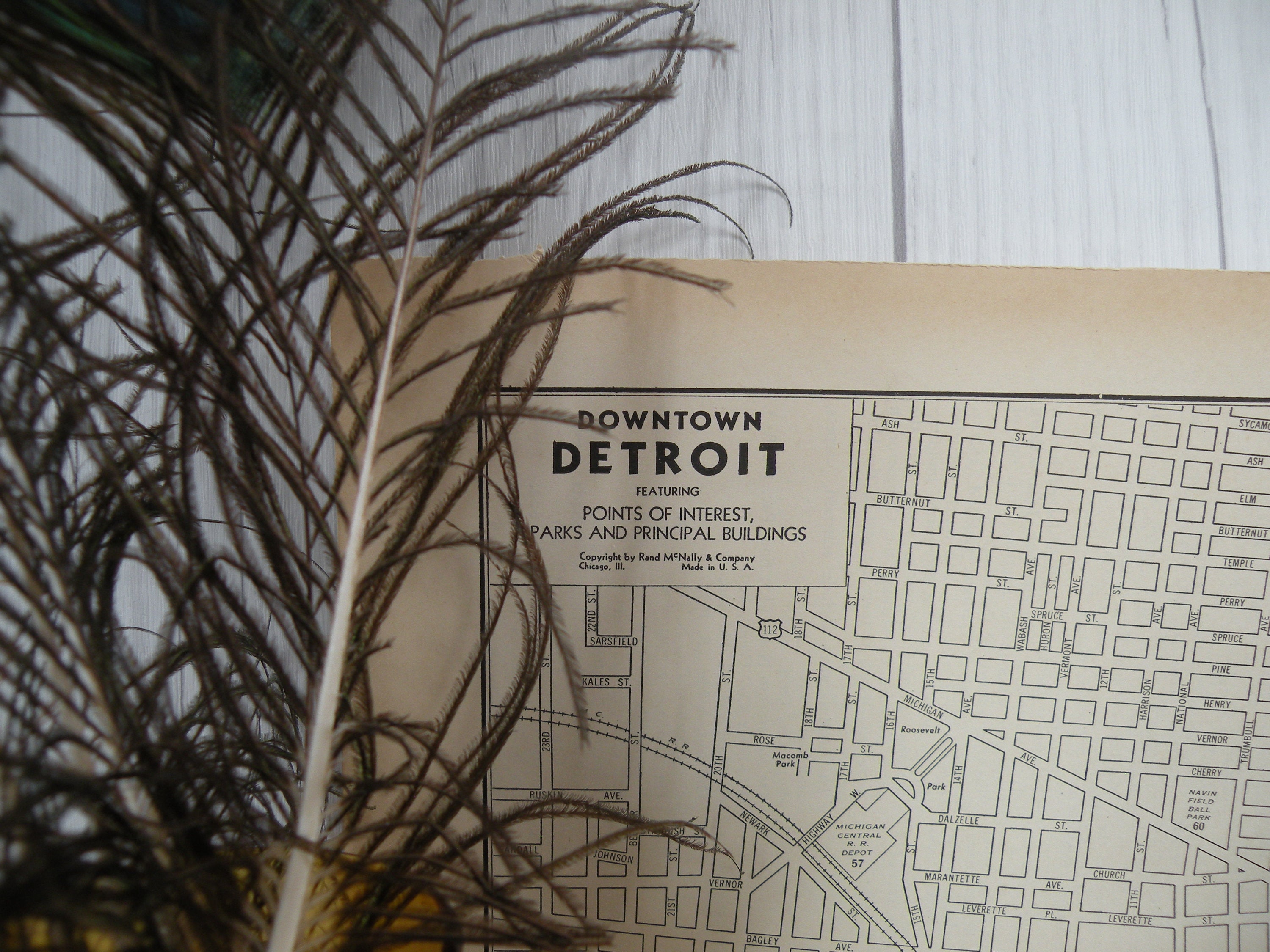 Old Black and White Map of Detroit 1940 WWII Era Map Vintage | Etsy