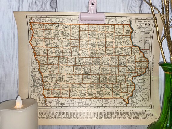Vintage Map Iowa 1937 Cool Old Map of Iowa Map to Frame | Etsy