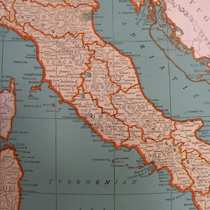 Vintage Map of Italy-1940 Historical Print-WWII Map of | Etsy
