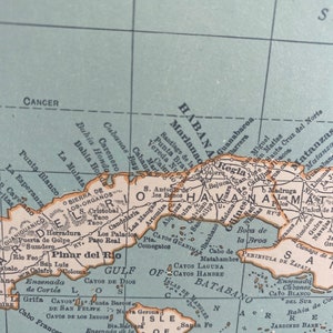 Old Map of Cuba 1929 Authentic Vintage Aesthetic, Map for Framing, Map ...