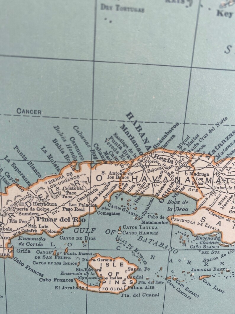 Old Map of Cuba 1929 Authentic Vintage Aesthetic Map for | Etsy
