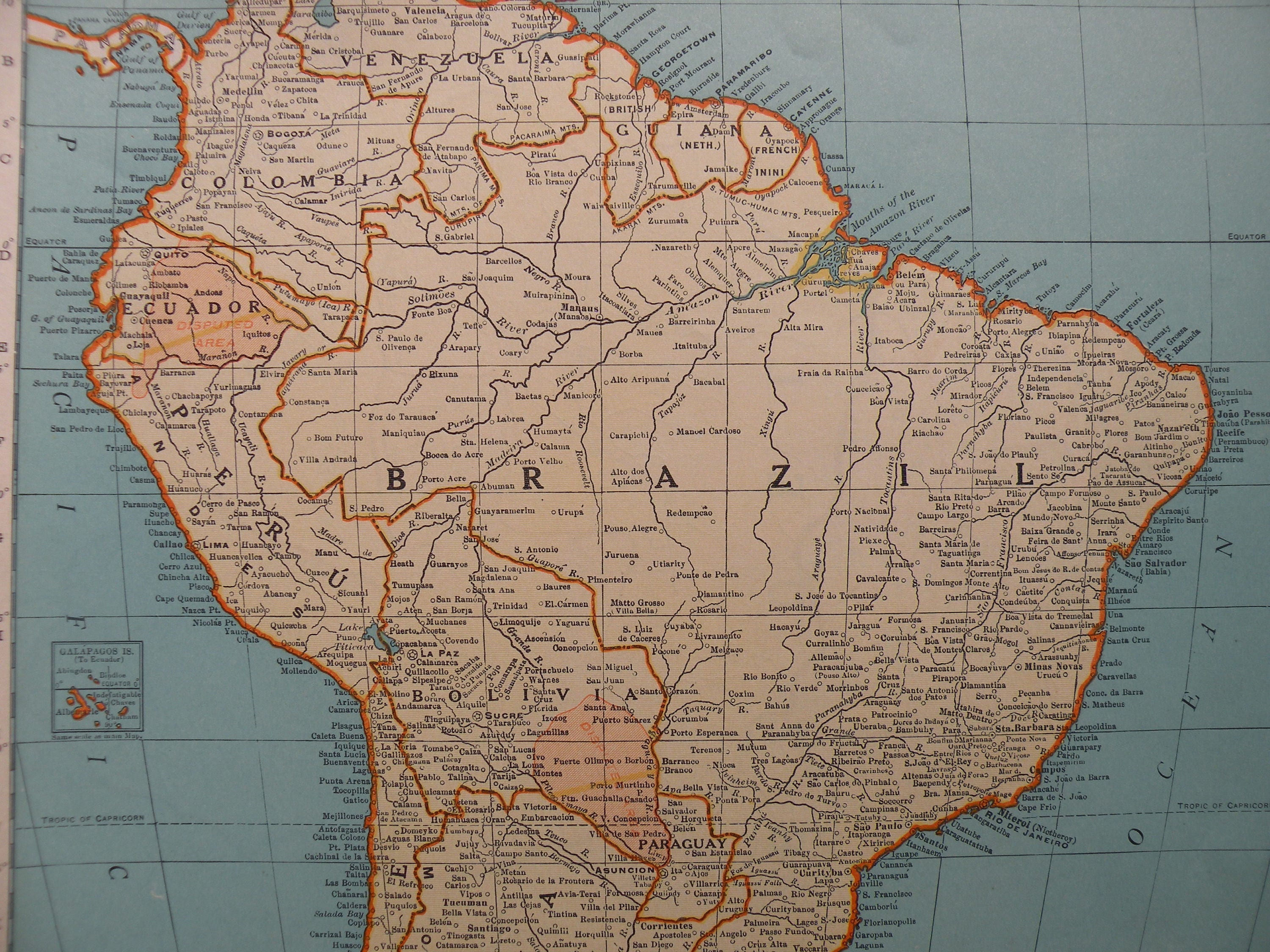 1937 South America WWII Era Map Vintage Map South America | Etsy