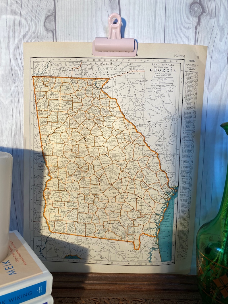 Georgia Vintage Map 1937 WWII Era Map Old Map of Georgia - Etsy