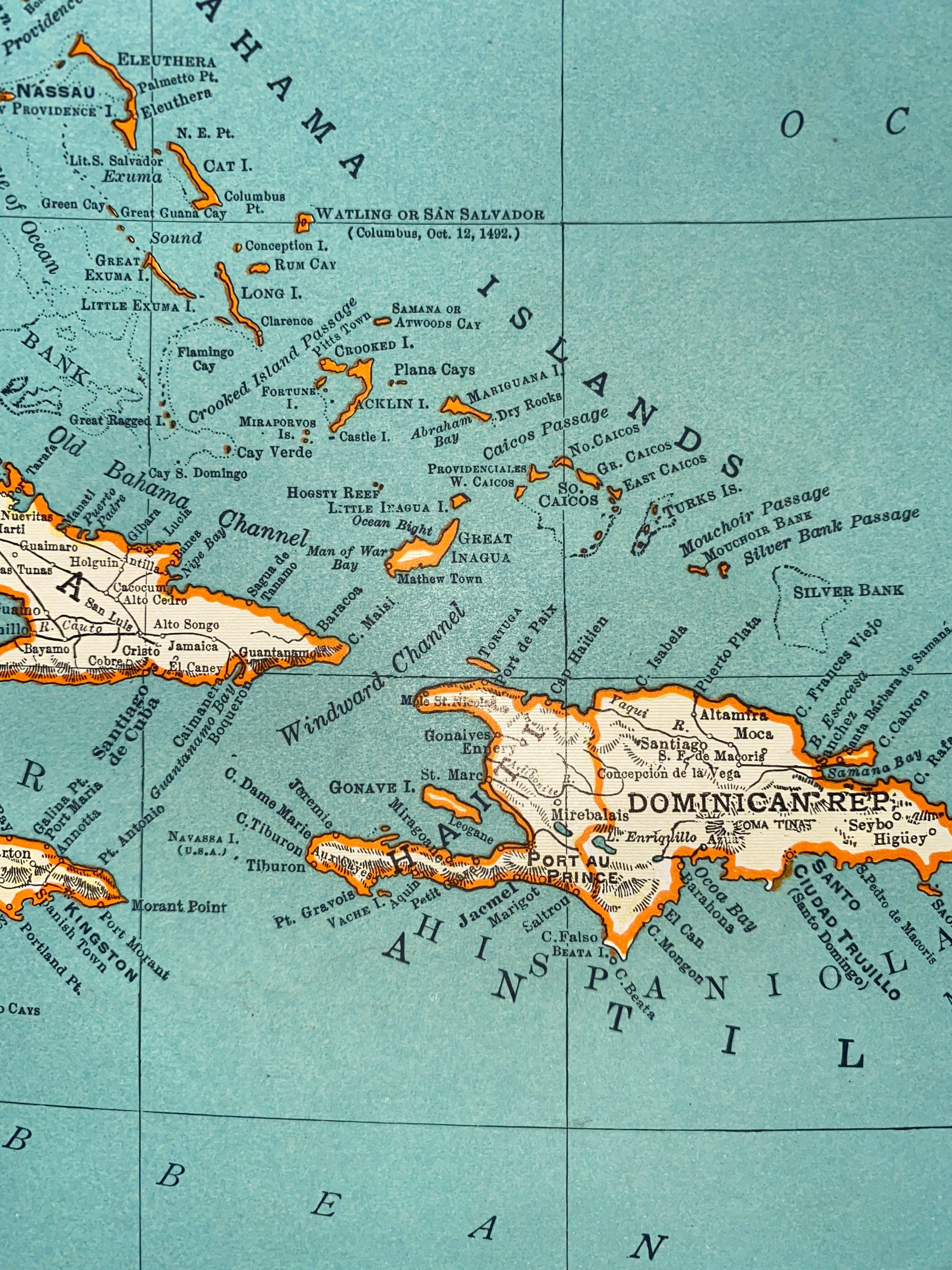 West Indies Old Map Cool Old Map to Frame Original Map Art | Etsy