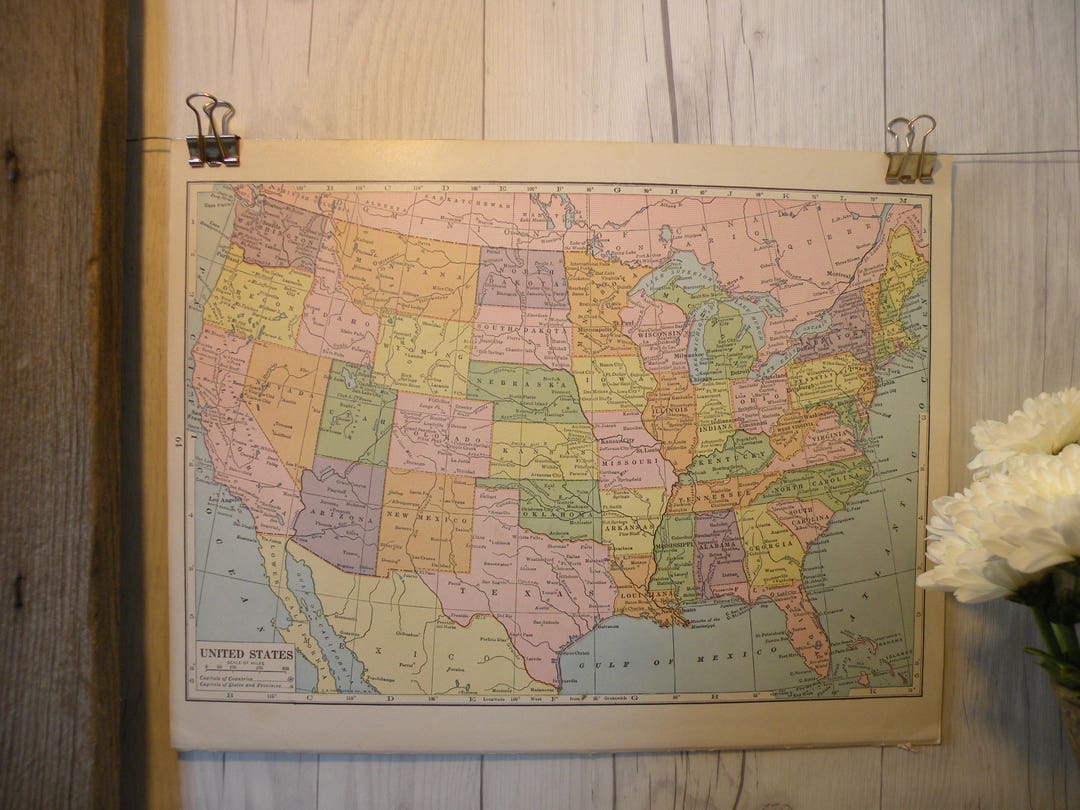 1940-United States Map-WWII Era Map-Beautiful map of United States ...