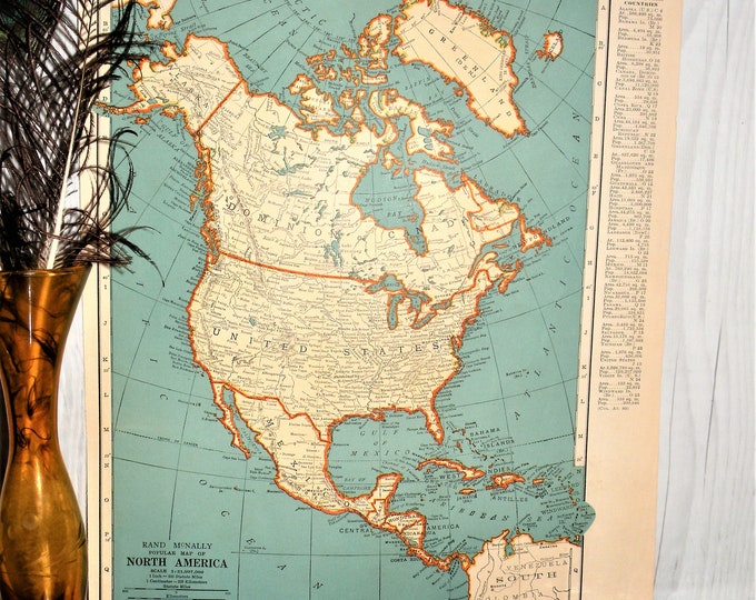 Colorful Map of North America 1940-WWII Era Map-vintage Map of - Etsy