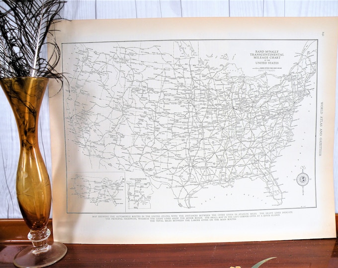 Old Map of Highways 1940 Historical Print of Roads, WWII Era, Frameable ...