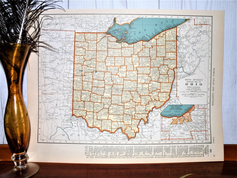 Vintage Map of Ohio 1940 Original - Etsy