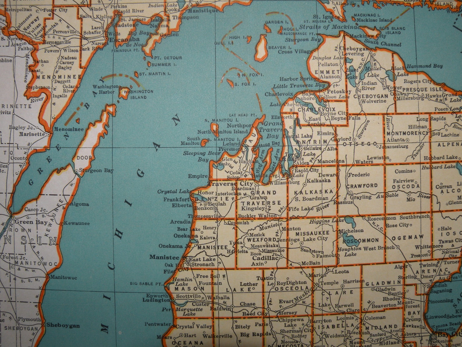 Map of Michigan 1940 WWII Era Map Vintage Map of Michigan - Etsy UK