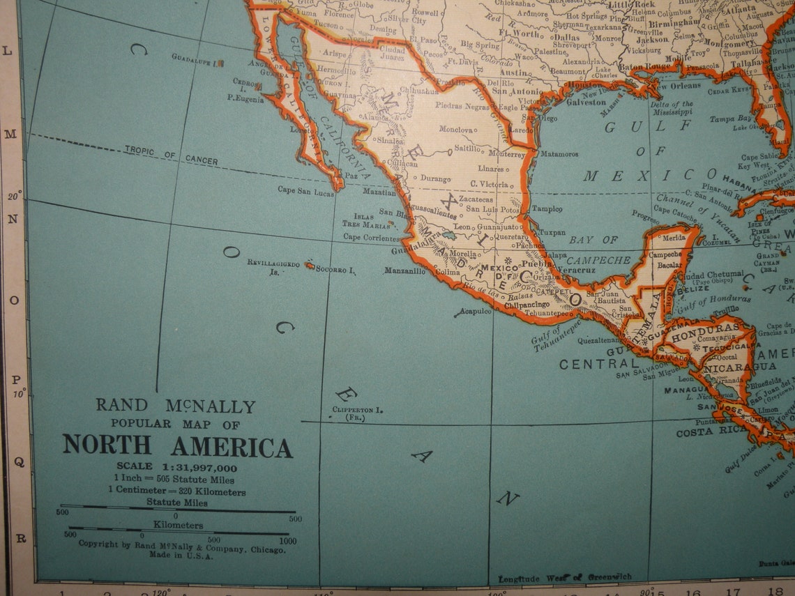 Colorful Map of North America 1940-WWII Era Map-vintage Map of | Etsy