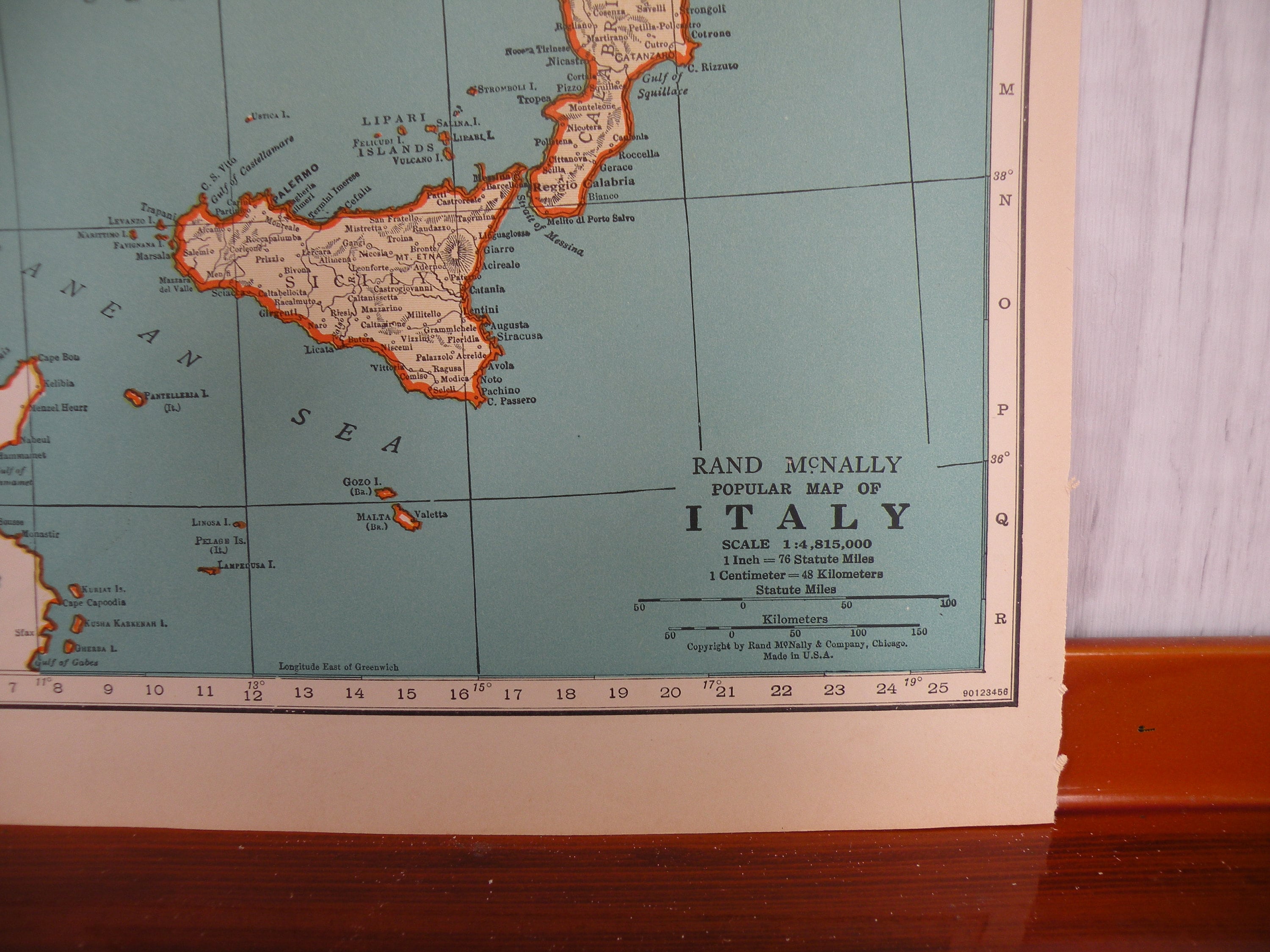 Vintage Map of Italy-1940 Historical Print-wwii Map of Italy-frameable ...