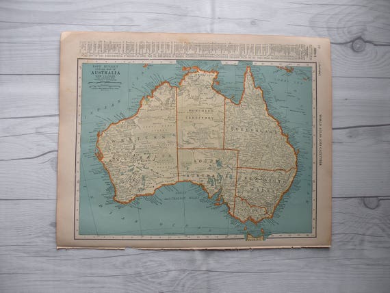1937 Australia WWII Era Map Vintage Map Antique Map of | Etsy