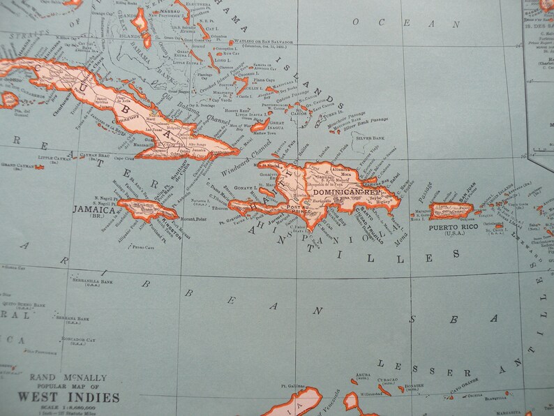 Cuba Map 1937 Aesthetic Map WWII Era Map Vintage Map | Etsy