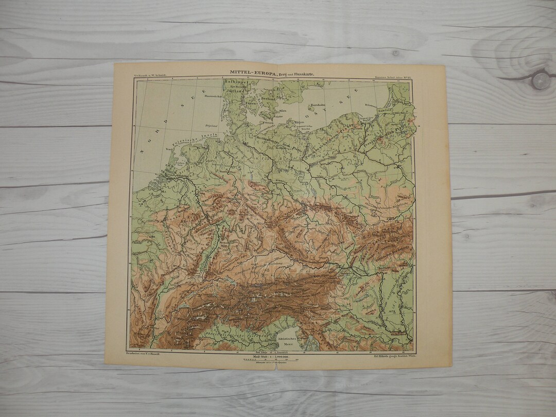 Antique Europe Map, 1903 German Schoolbook, Vintage Home Decor - Etsy