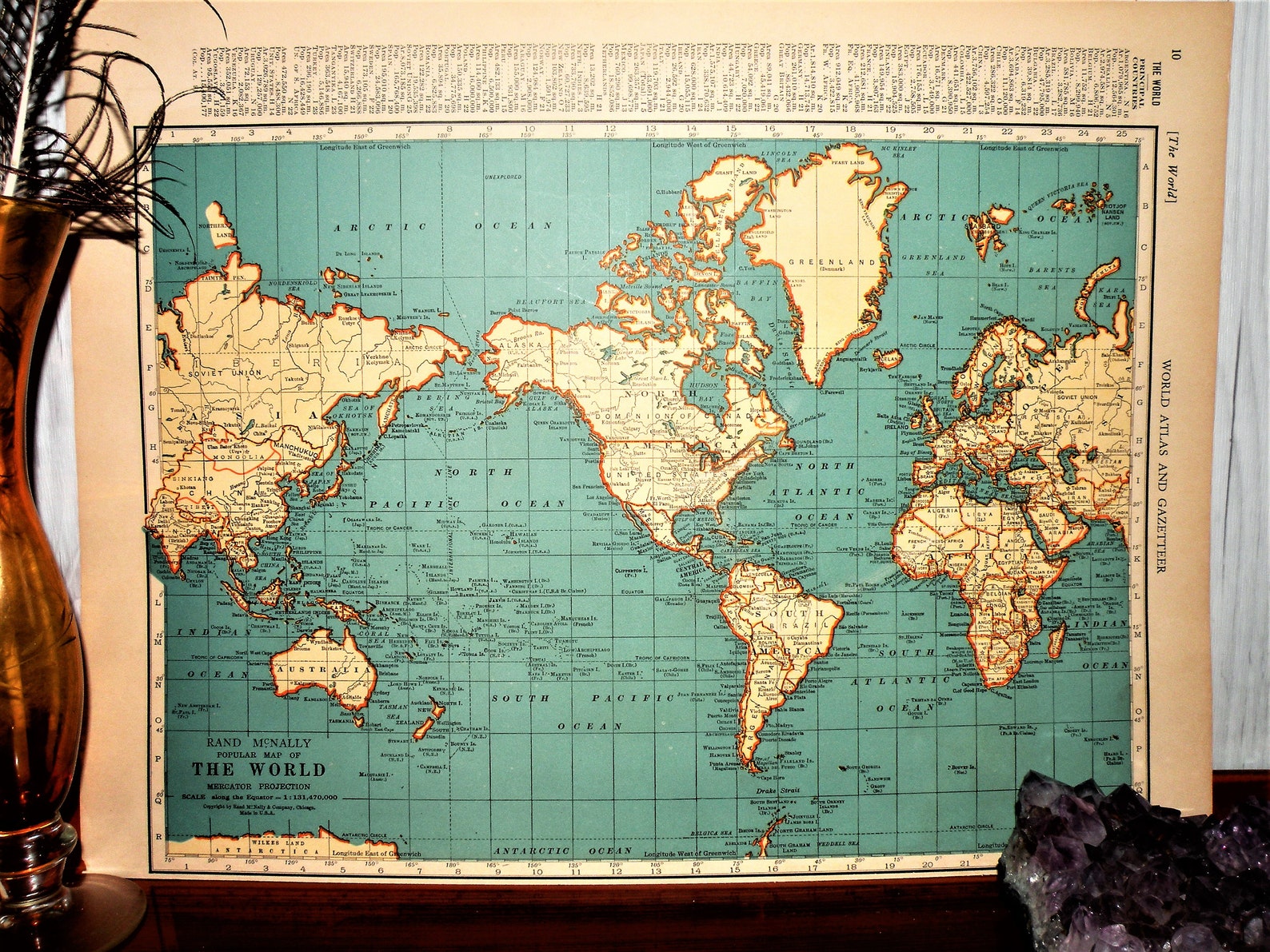 1940 World Political Map Wall - Map