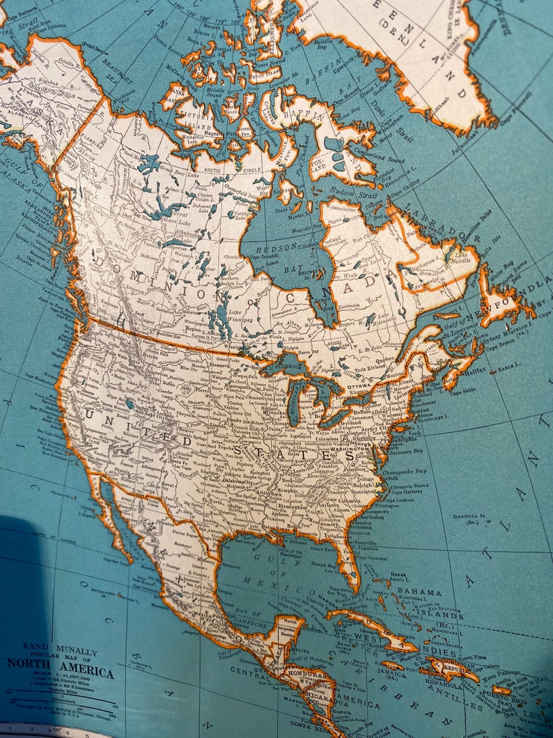 North America Map 1937 Cool Old Map of North America | Etsy