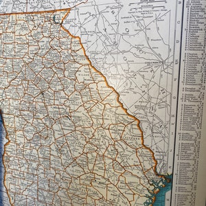 Georgia Vintage Map 1937, WWII Era Map, Old Map of Georgia, Historical ...