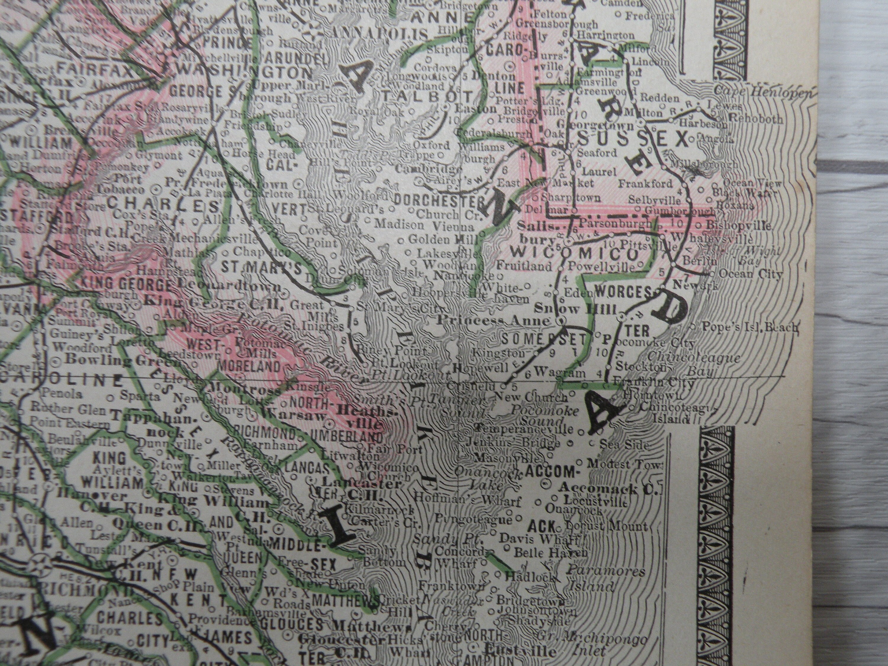 Antique Virginia Map - 1884 Original Print, Gallery Wall Art - Etsy