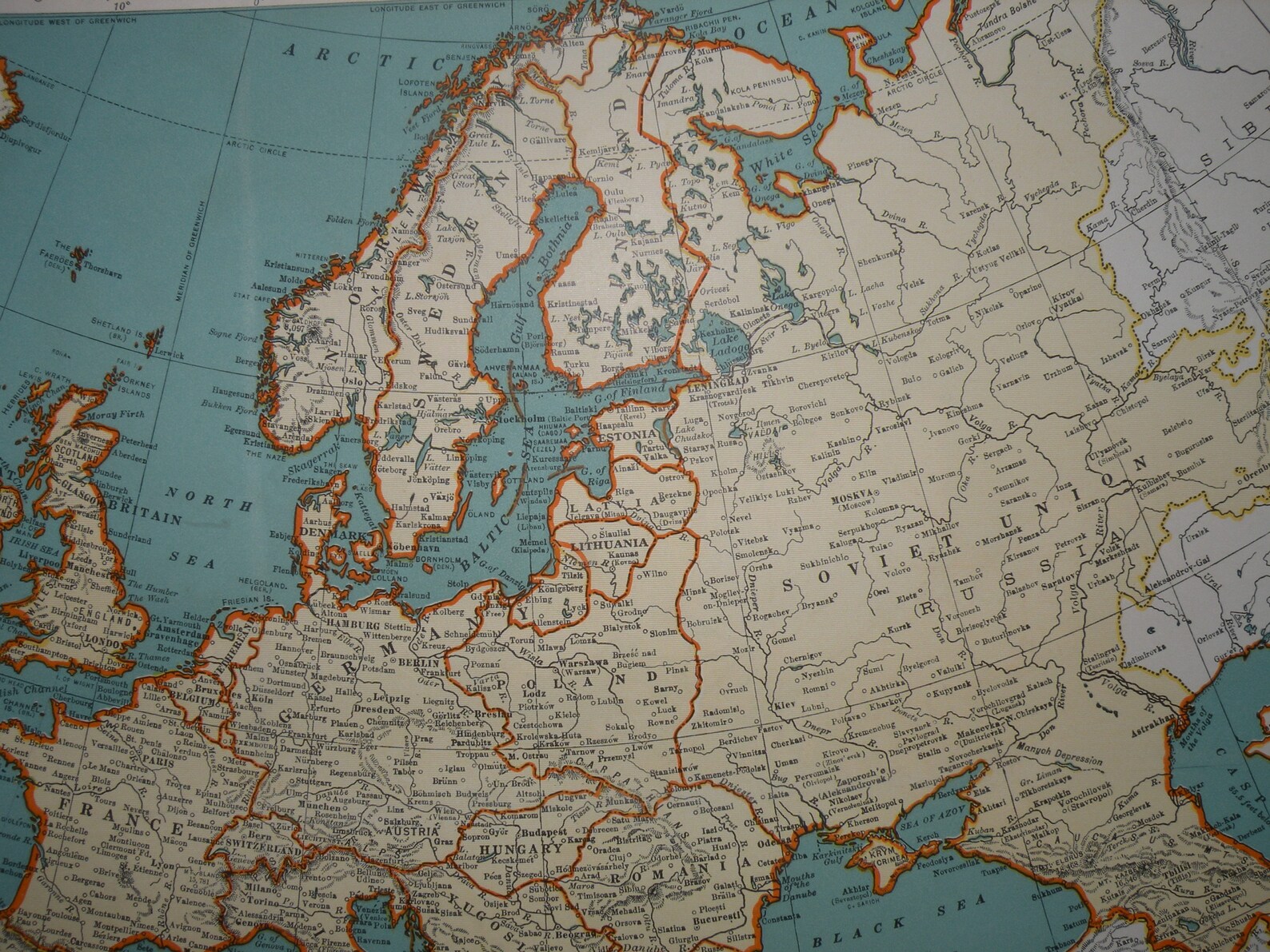 Vintage Map of Europe-1940 Historical Print-WWII Map of | Etsy