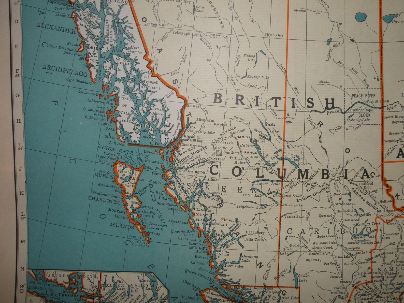 Colorful Map of British Columbia 1940-WWII Era Map-vintage Map - Etsy