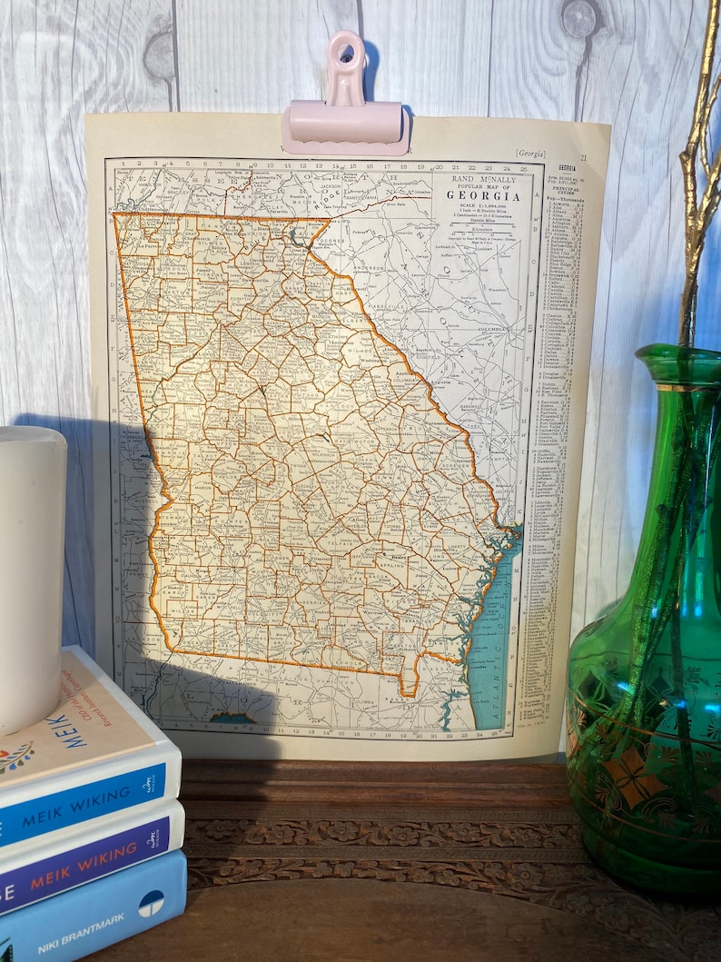 Georgia Vintage Map 1937 WWII Era Map Old Map of Georgia - Etsy