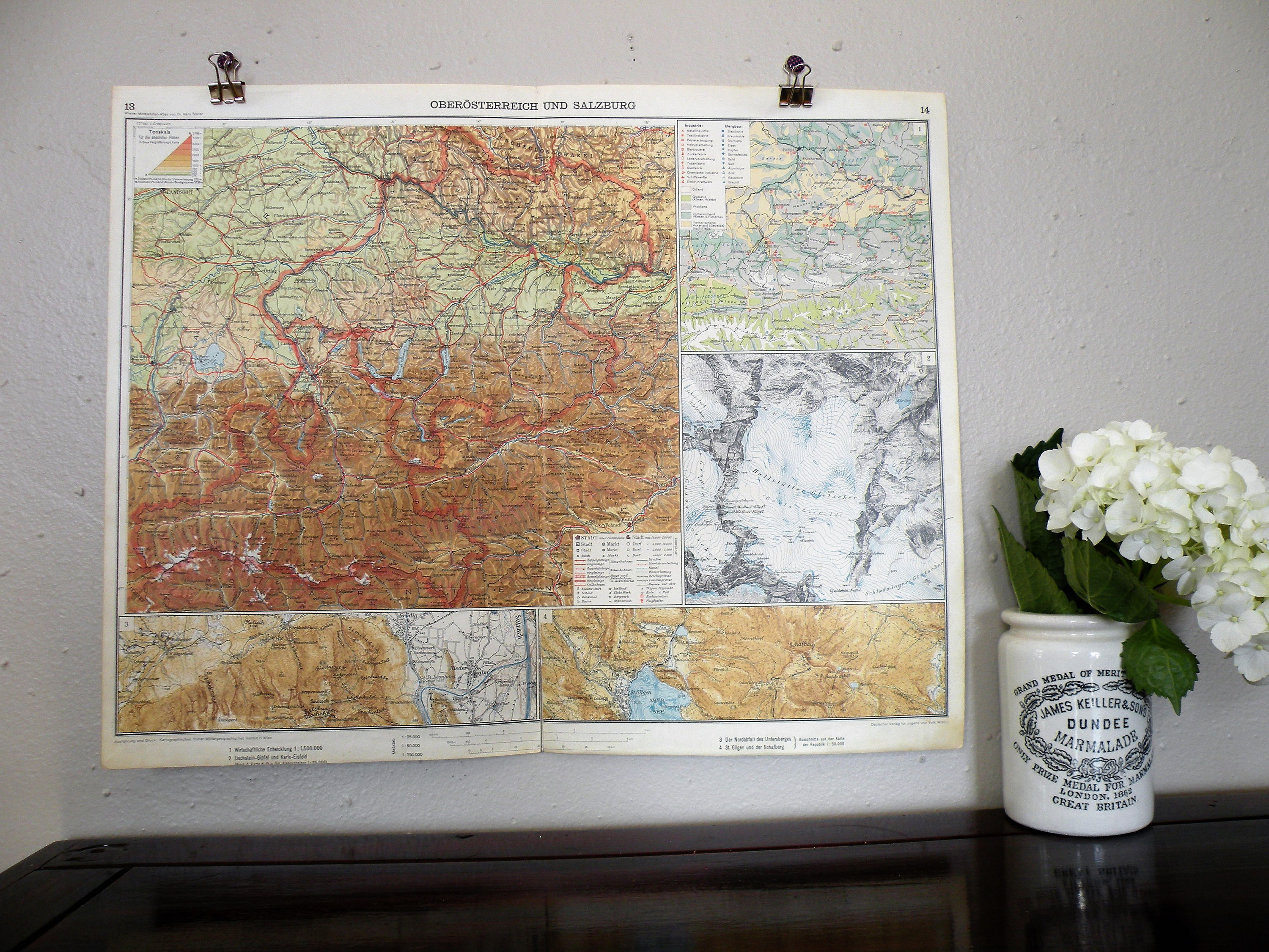 Salzburg Austria Old Map Print World Map Vintage Map Wall | Etsy