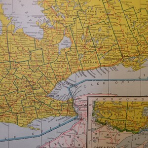Vintage 1940 Ontario Map, WWII Era, Printed in USA - Etsy