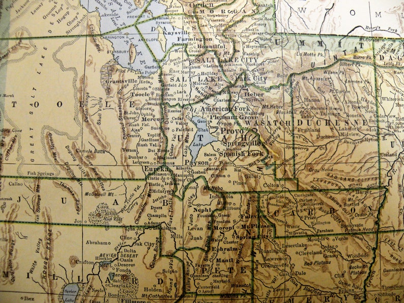 1944 Utah Map Art WWII Era World Map Print Vintage Map | Etsy