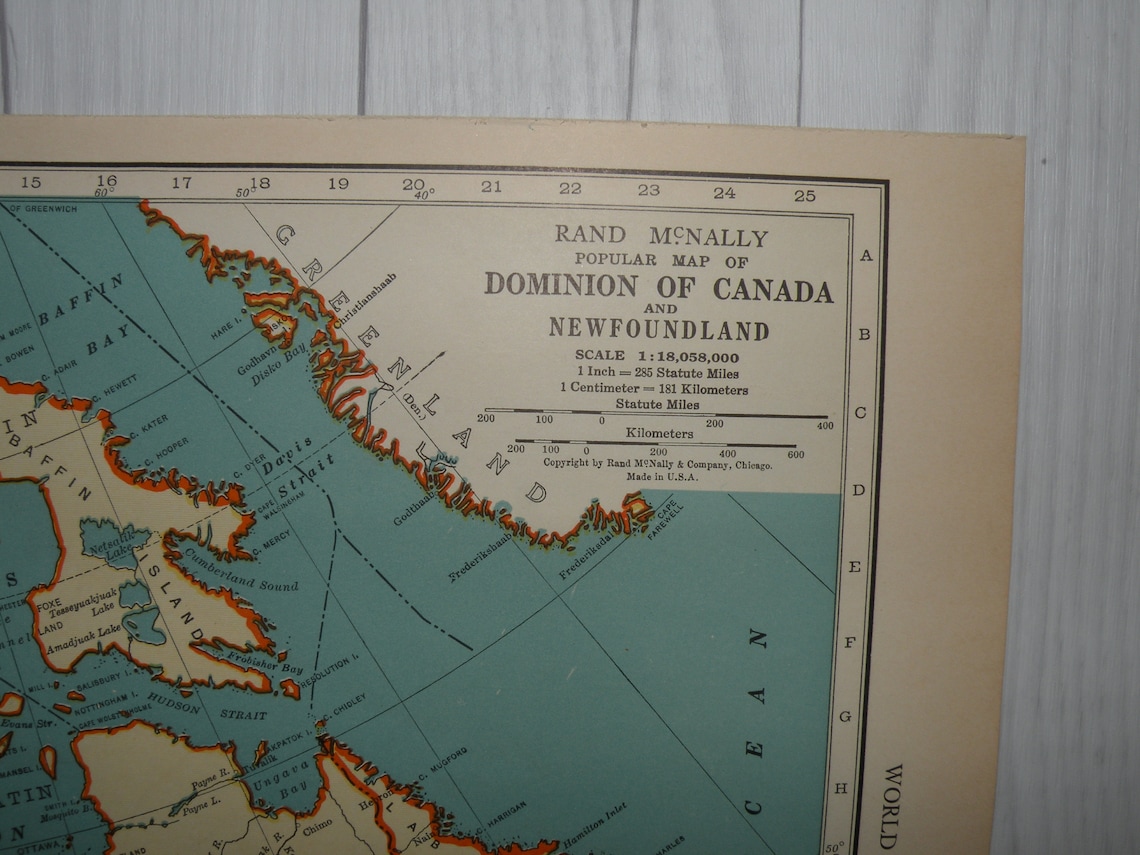 Vintage Map of Canada 1940-WWII Era Map-vintage Map of | Etsy