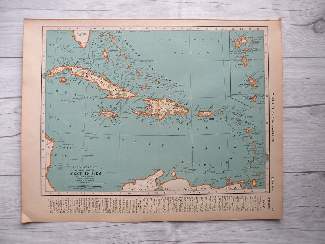 Cuba Map 1937, Aesthetic Map, WWII Era Map, Vintage Map, Antique Map of ...