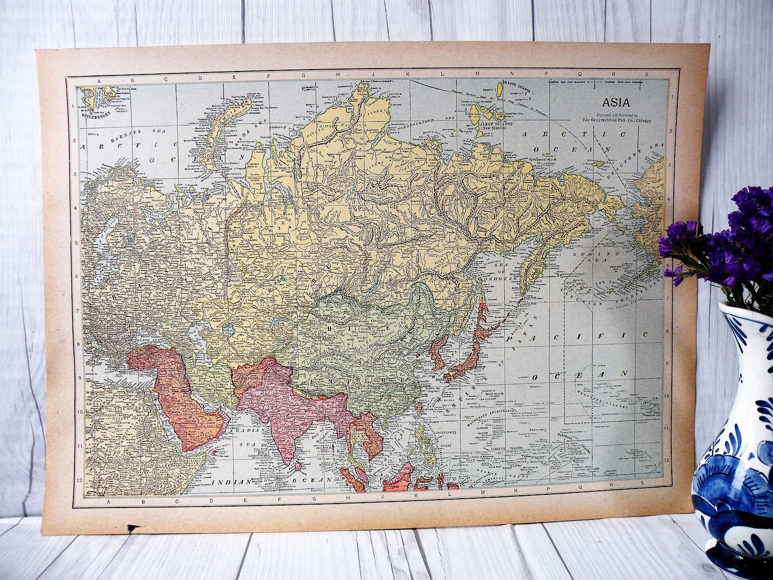 Old Map of Asia Vintage Map of Asia 1911 Cool Vintage Map - Etsy