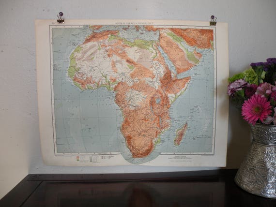 1937 Map of Africa Vintage Map Original Map WWII Era Map | Etsy
