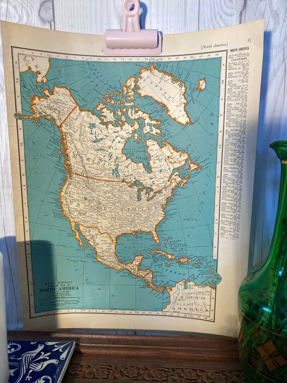 North America Map 1937 Cool Old Map of North America | Etsy