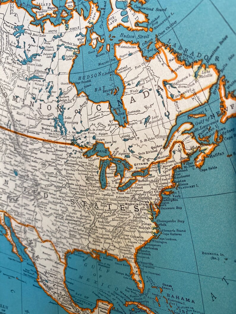 North America Map 1937 Cool Old Map of North America | Etsy