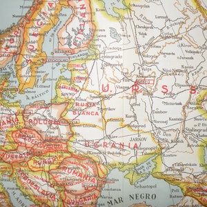 Vintage Europe Map 1950s, Spanish, Antique Wall Art - Etsy