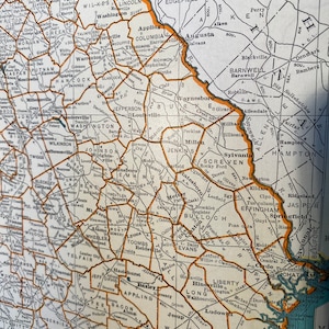 Georgia Vintage Map 1937, WWII Era Map, Old Map of Georgia, Historical ...