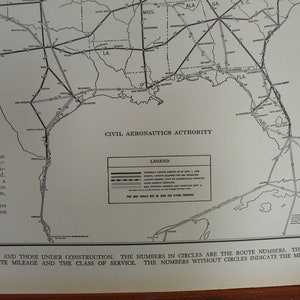 Old Map of US Air Routes-1940 Historical Print of Air Routes-frameable ...