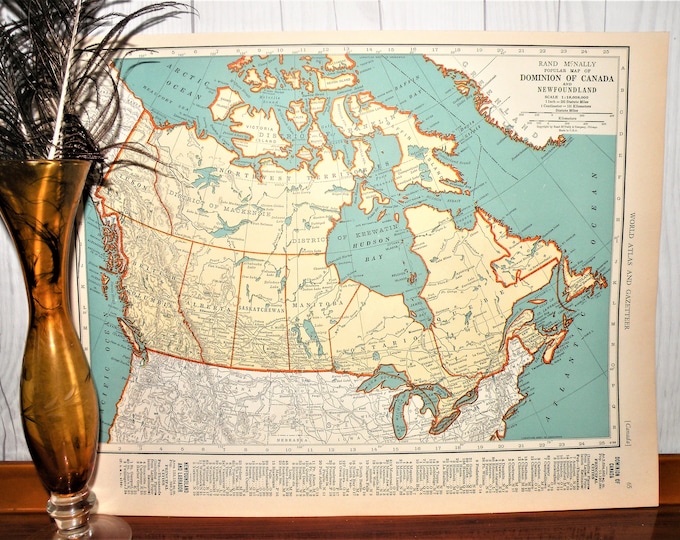 Vintage Map of Canada 1940-WWII Era Map-vintage Map of Canada-original ...