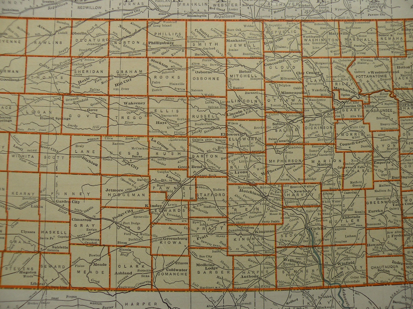 1937 Kansas WWII Era Map Vintage Map Antique Map of Kansas - Etsy